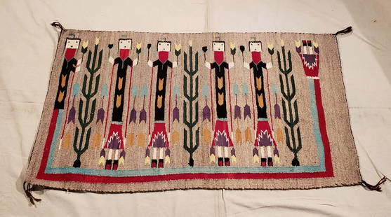 Navajo Yei Corn Dance Rug Circa 1950's