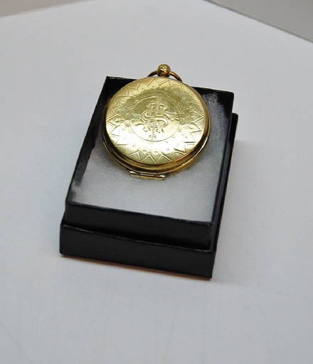 Antique Sterling Silver Ihs Pyx + Host Box + Oil Stock