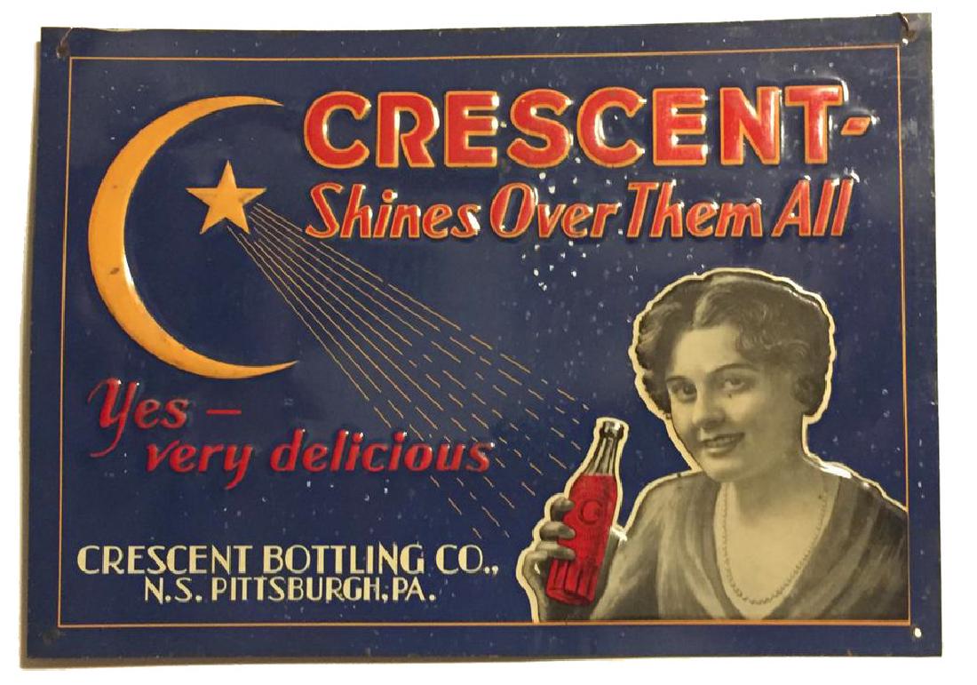 1920s Crescent Soda Beverages Sign