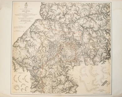 Civil War Military Battle Map Relics Vintage Atlanta