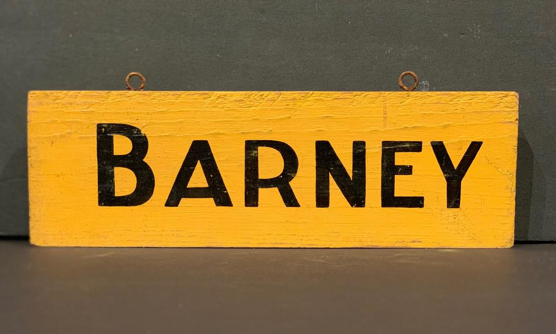 BARNEY Horse Stall Sign, c. 1940s - Sep 26, 2019 | Jasper52 in NY