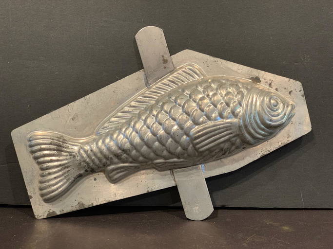 Early 20thc 2 Piece Large Fish Chocolate Mold