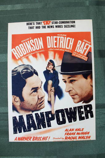Manpower (usa, 1941) Us Mini Window Card Poster