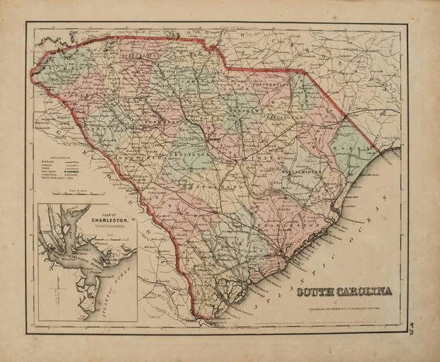 1855 Colton Map of South Carolina -- South Carolina - Nov 26, 2019 ...