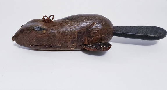 2 Carved Ice Fishing Decoys