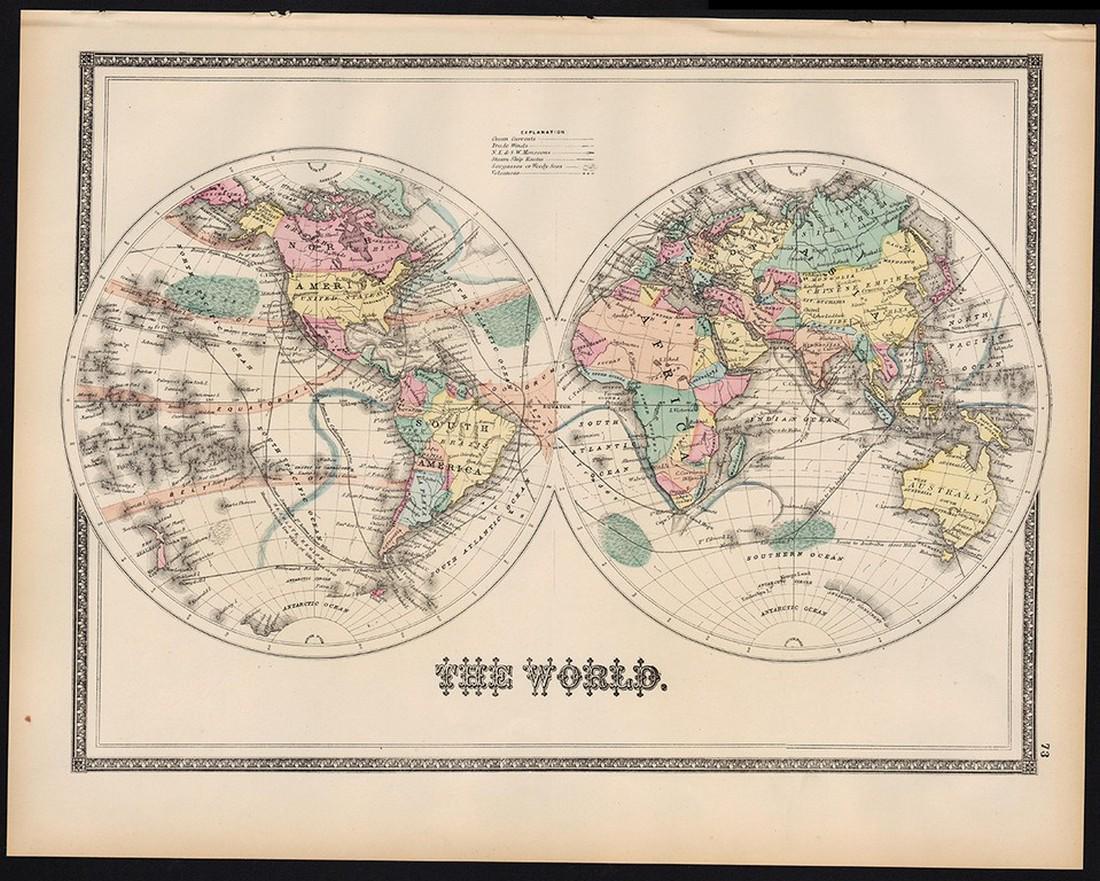 Unusual 1872 World map by Lloyd - Dec 31, 2019 | Jasper52 in NY