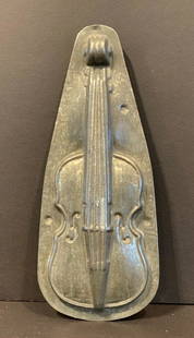 Early 20thc Violin Chocolate Mold, 2 Piece