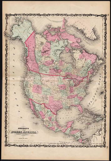 Early Civil War Era Map Of America