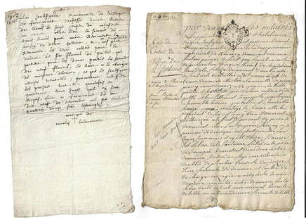 1818 French Manuscript Documents