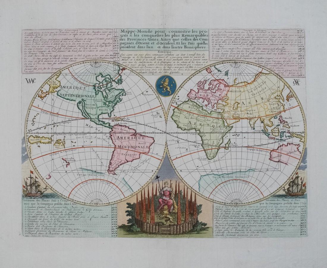 Buy 1719 Chatelain World Map -- Mappe-Monde pour Connoitre | Jasper52 in NY