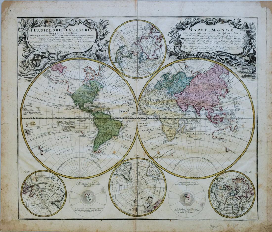 1746 Homann Double Hemisphere World Map -- Planiglobii - Mar 24, 2020 ...