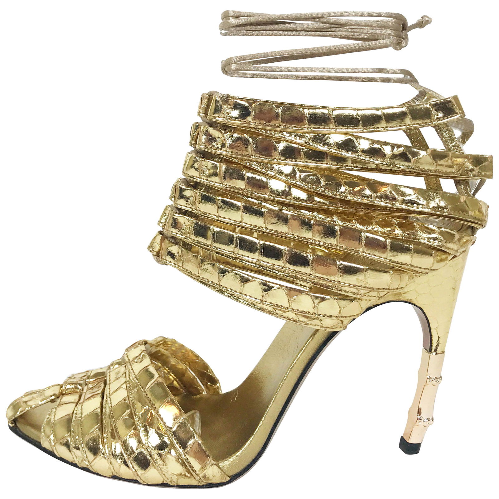 Buy S/S 2004 TOM FORD for GUCCI GOLD PYTHON CORSET SHOES | Jasper52 in NY