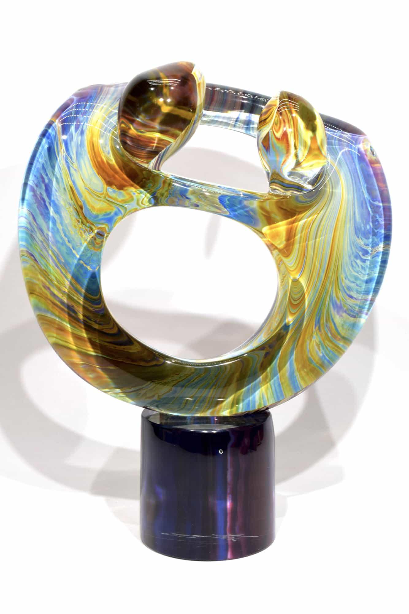 Buy Murano glass Calcedonio Sculpture “ Circle Lovers” | Jasper52 in NY