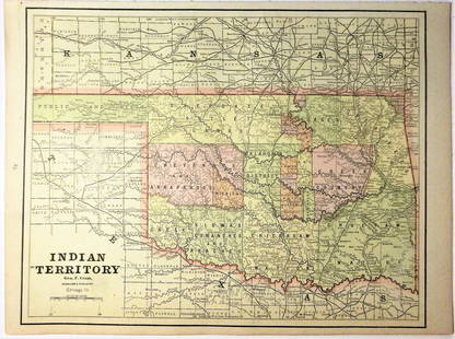 Colton's Map Of Indian Territory C.1870