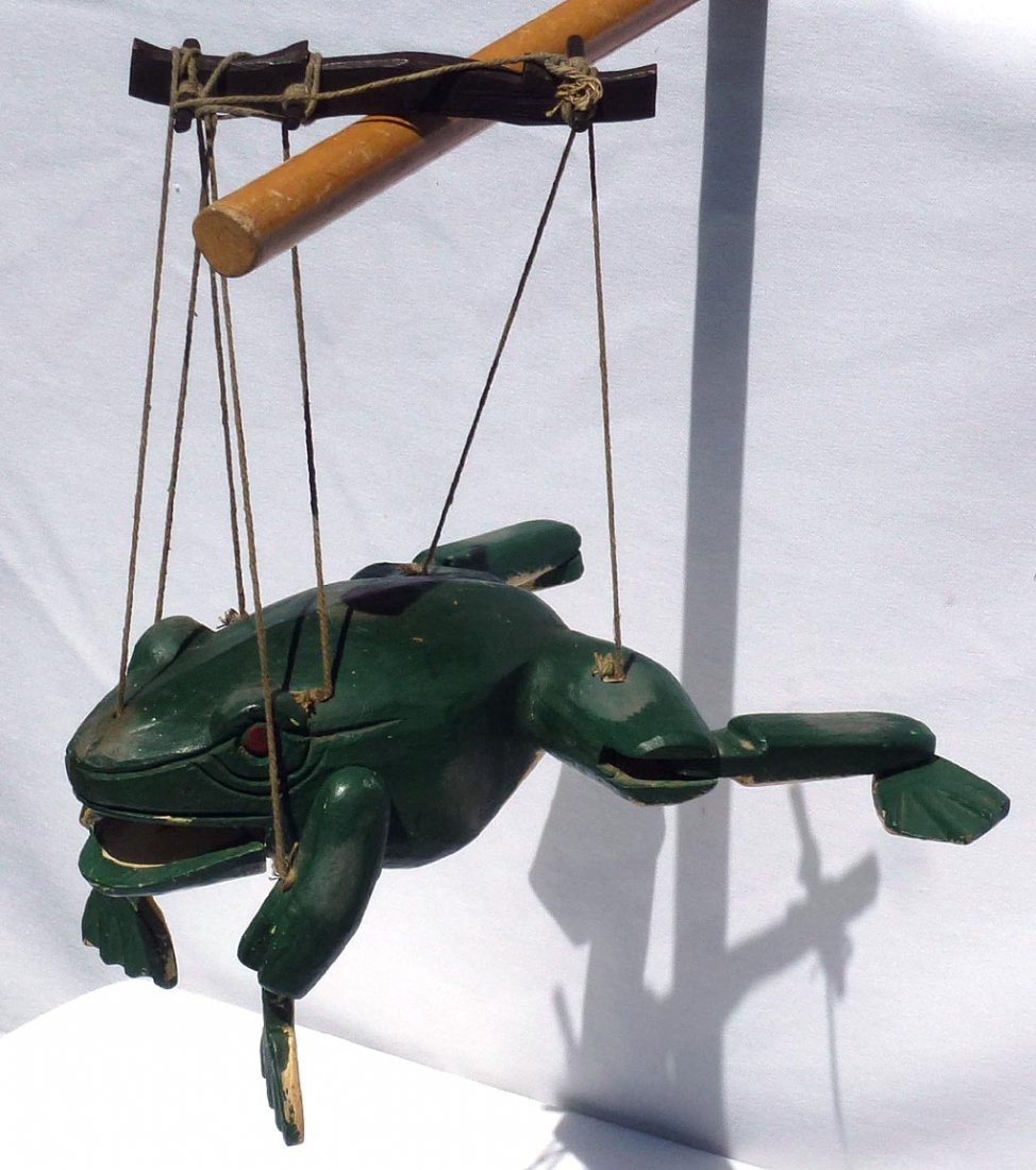 Folky Carved Frog Marionette Puppet - Apr 09, 2020 | Jasper52 in NY