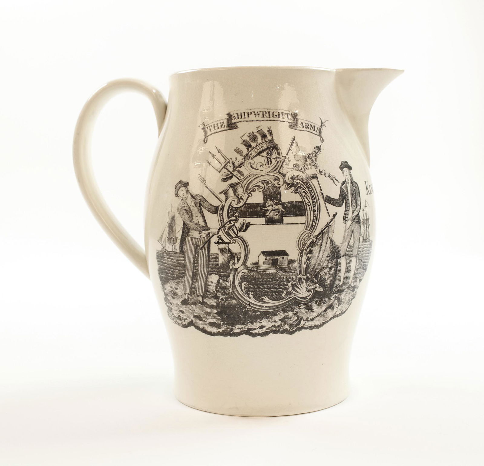 War Of 1812 Liverpool Creamware Jug