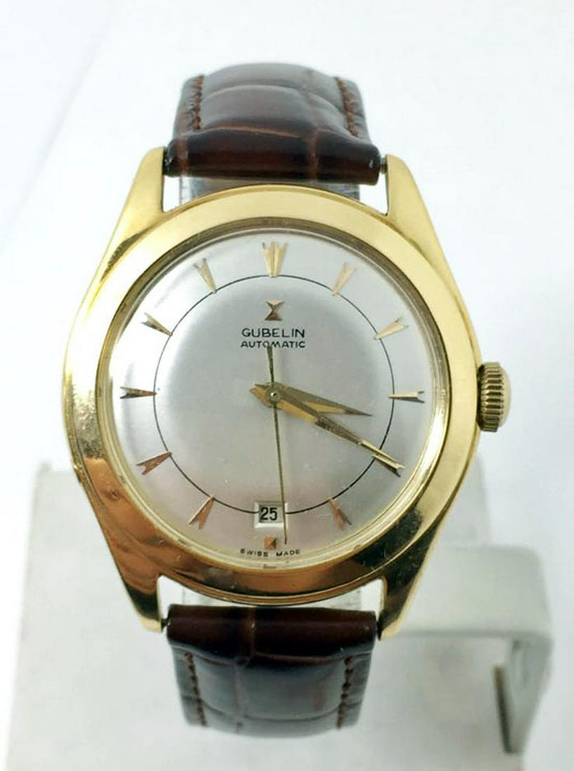 Vintage 18k Gubelin Automatic Watch 1950s * Exlnt*