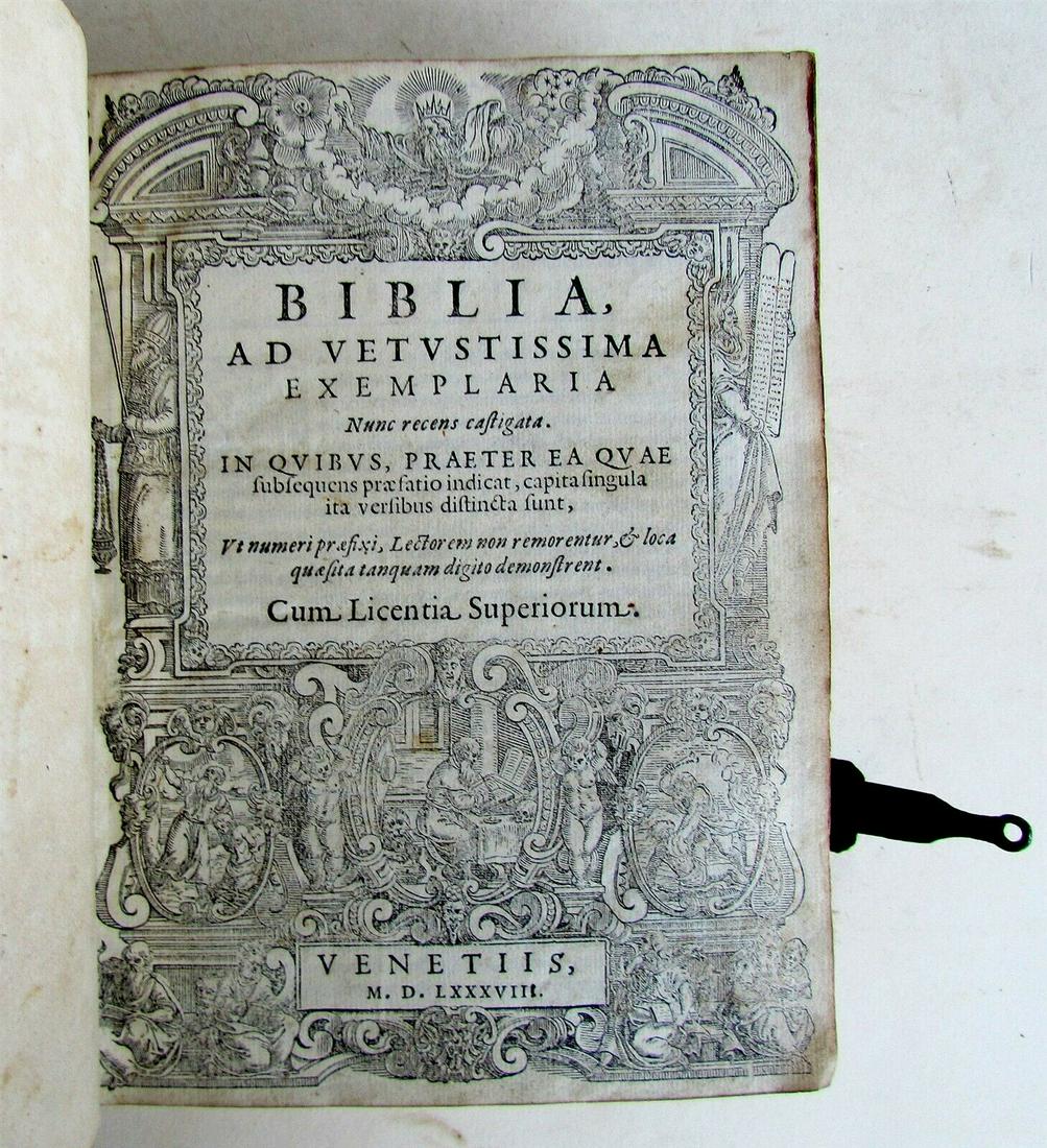 1588 Bible Fully Illustrated Antique Biblia In Latin