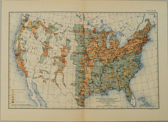 1900 Us Census Map Of Urbanization Proportion Of The