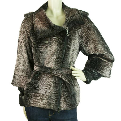 Maksar Pinkish Gray Faux Fur Like Belted Zipper Jacket - Jul 22, 2020 ...