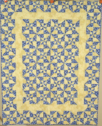 Vintage Yellow & Blue Pinwheel Quilt