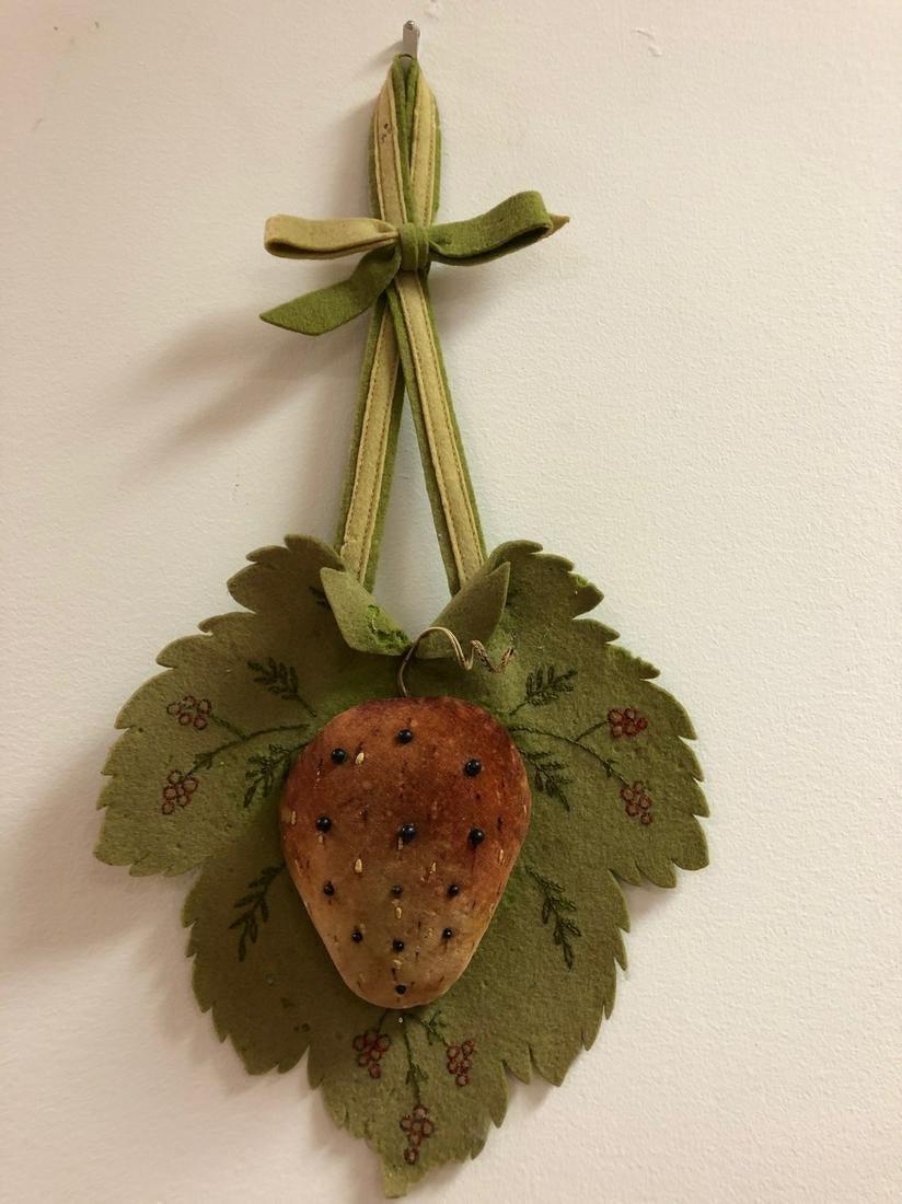 Velvet Strawberry Hanging Pin Cushion