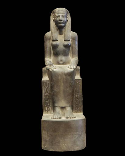 Egyptian Basalt Statue Of The Goddess Mut