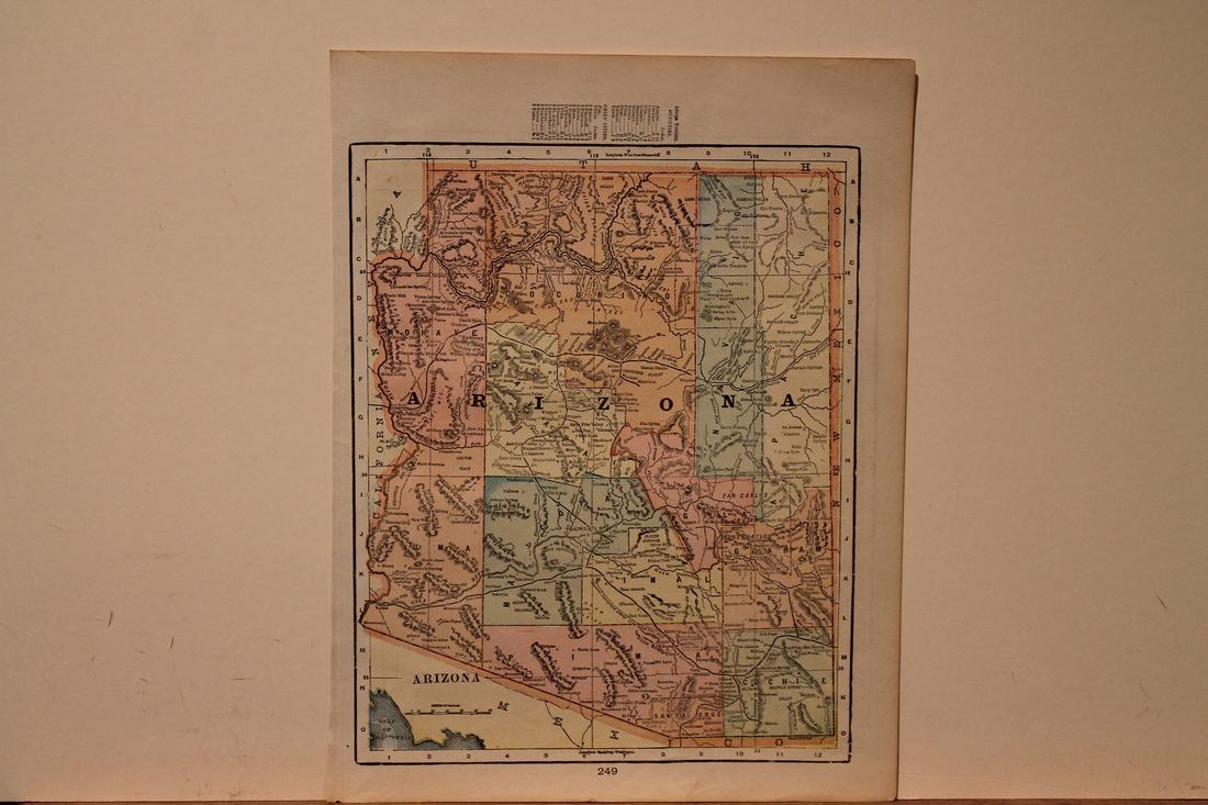 1889 Map Of The Arizona Territory