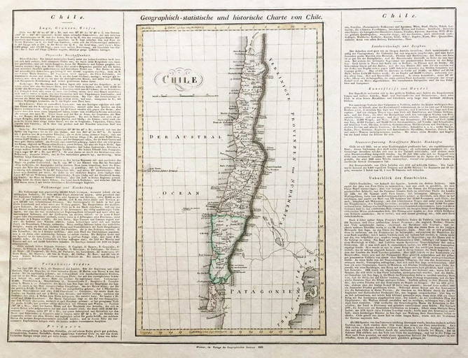 Detailed Geographical Map Of Chile, 1823