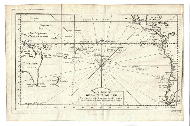 1753 Bellin Map Of The South Seas