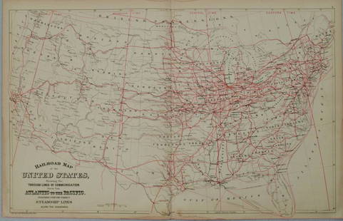 1884 Mitchell Railroad Map Of The United States