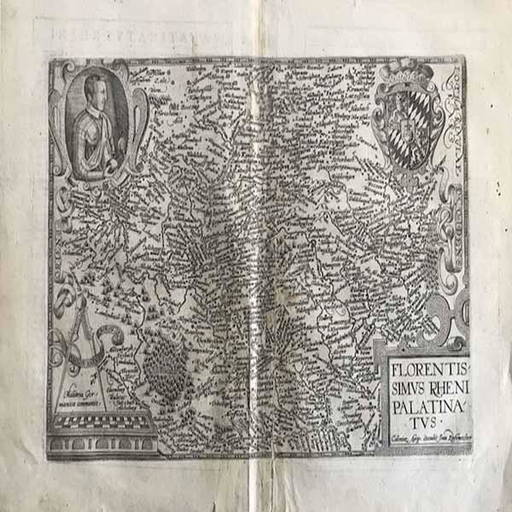 Rare 1596 Map Of Rhine Palatinate Region