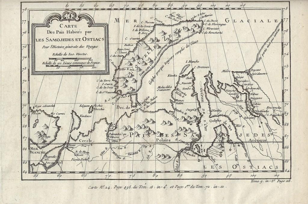 1780 Bellin Map Of Arctic Russia Carte Des Pais