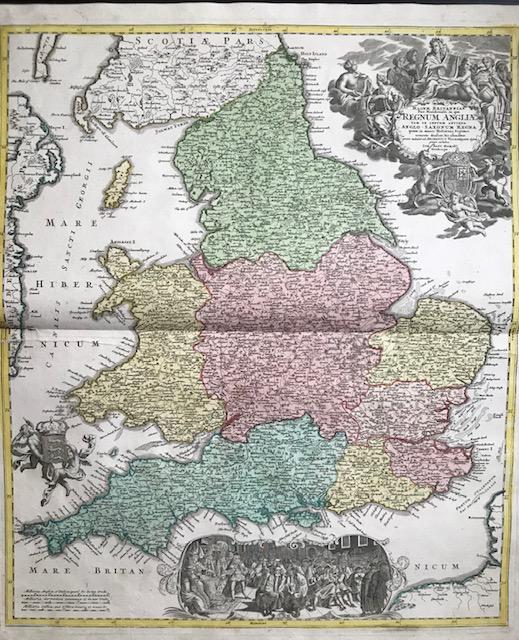 England And Wales 1762 By Homann Heirs