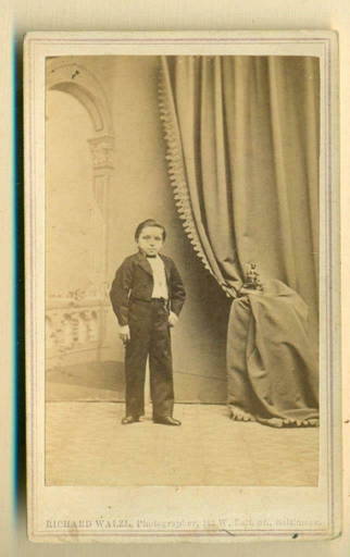 C1870s Circus Sideshow Freak Midget, Dwarf Id'd Col.