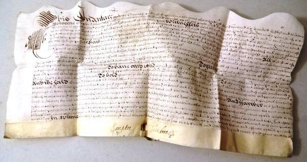 1655 English Vellum Deed Seal And Signatures