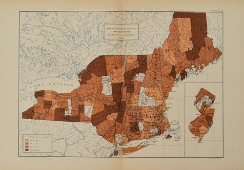 1900 Us Government Map Of Typhoid Fever Death Rates In