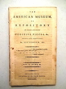 The American Museum For January, 1787 Magazine
