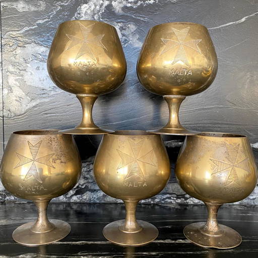 A Set Of Five Antique Goblets