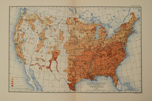 1900 Us Government Map Of Proportion Of White