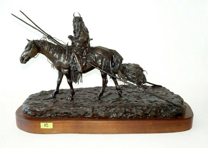 1977 Us Bronze Sculpture The Holy Woman By Bob Scriver