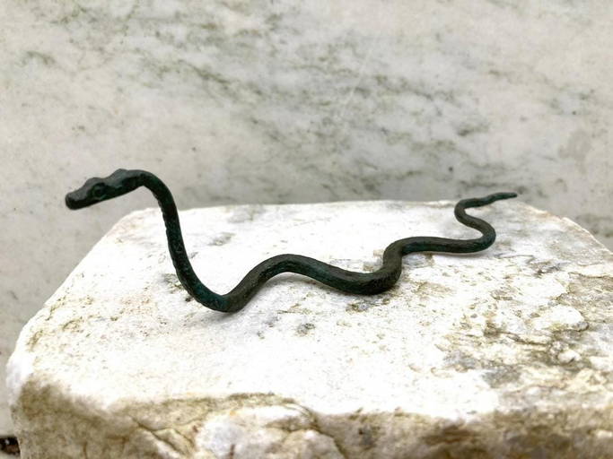 20thc Bronze Snake Sculpture