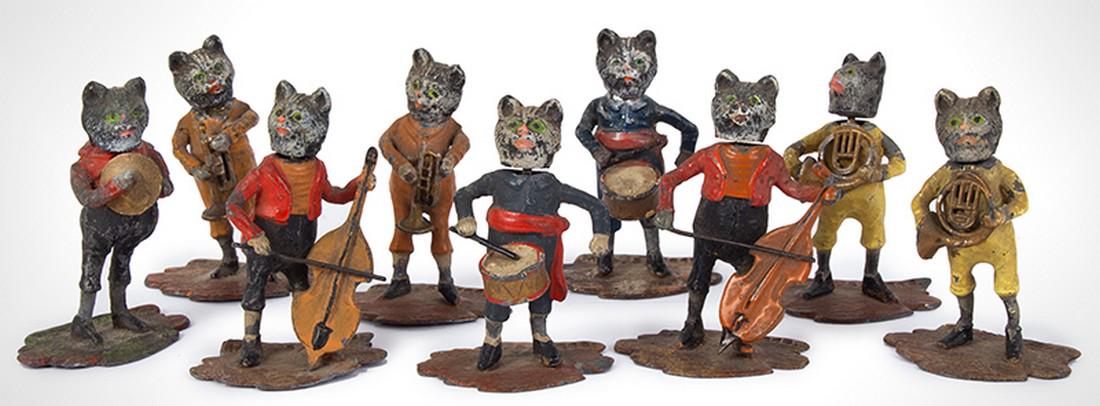 Nine piece Cold painted Anthropomorphic Nodding Cat - Feb 11, 2021 ...