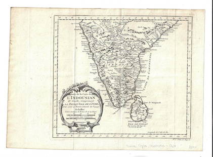 J. Bellin: Map Of The West Coast Of India, 1750
