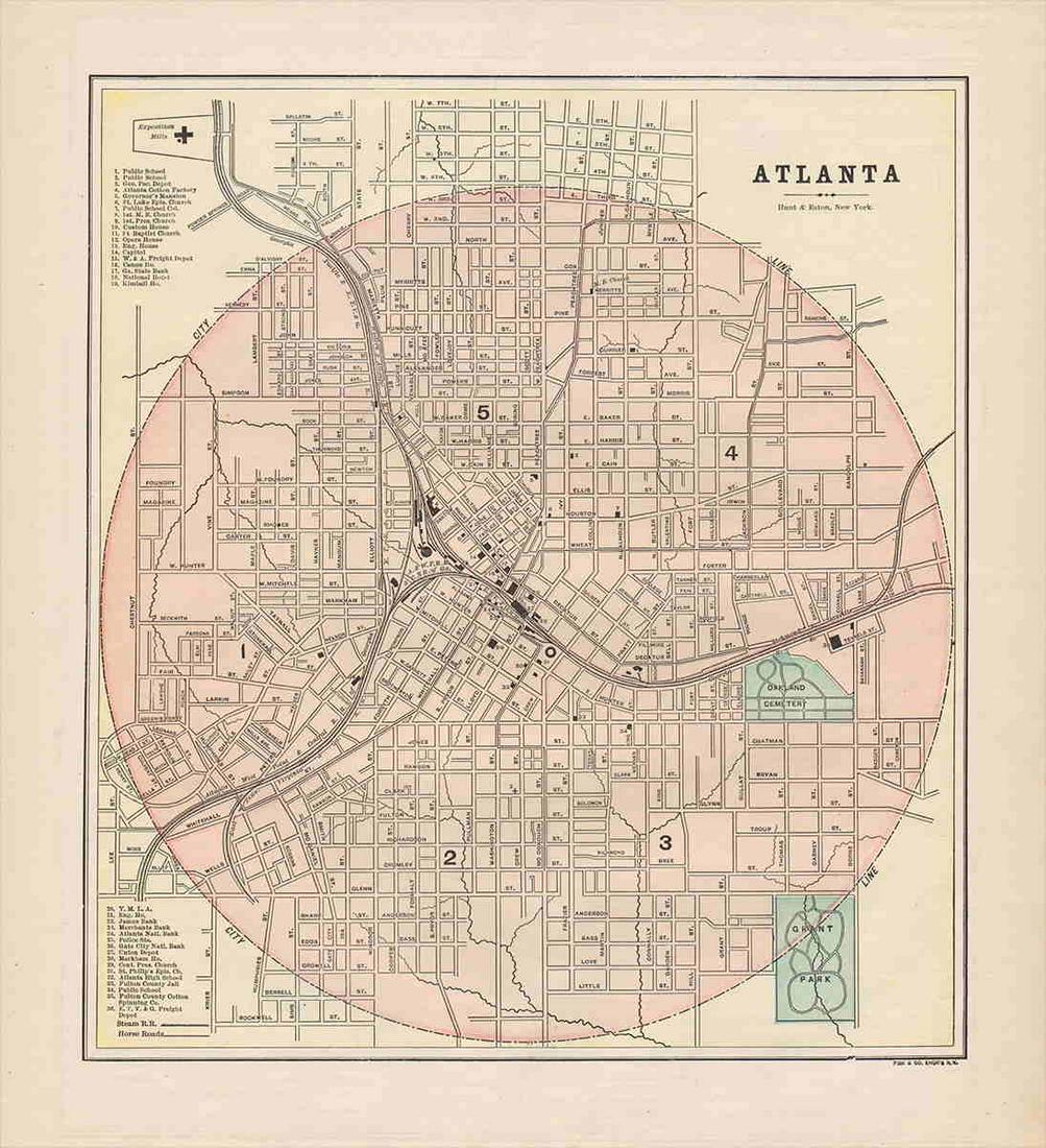 Interesting 1890s Map Of Atlanta