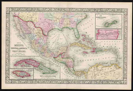 Buy Map Of Mexico, Central America, New Grenada, Venzuela And The West ...