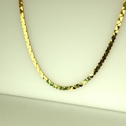 14k Yellow Gold 16 Inch Cobra Link Chain With Spring