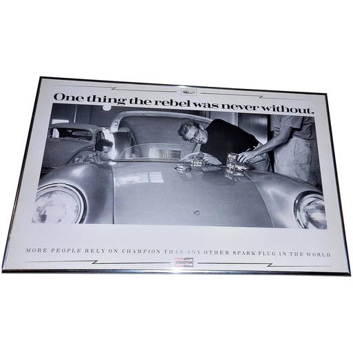 Rare Original Framed Champion Spark Plug Poster Of