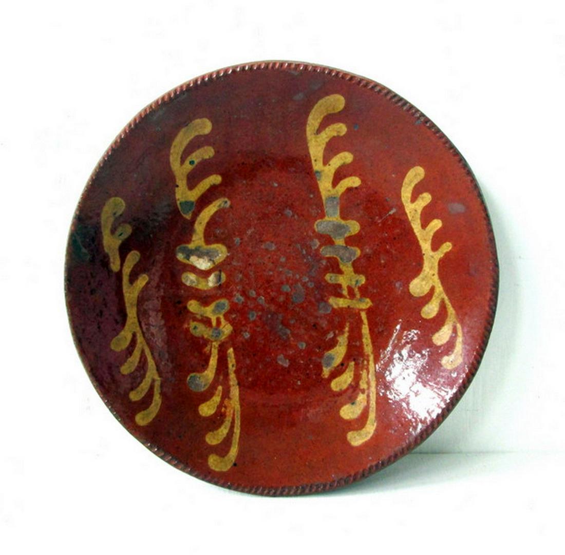 Pennsylvania slip decorated redware plate, 19th - Oct 11, 2013 | Pook ...