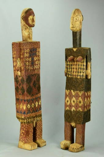 Ngata Bakuma Reliquary Figure Pair Congo Drc African